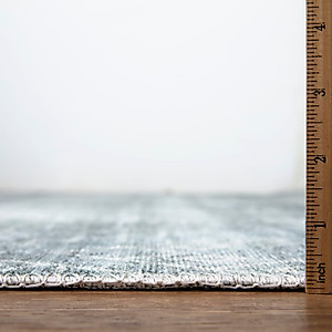 Bloom Rugs Caria Washable Non-Slip 5x7 Rug - Teal/Ivory Geometric Area Rug for Living Room, Bedroom, Dining Room, and Kitchen - Exact Size: 5' x 7'