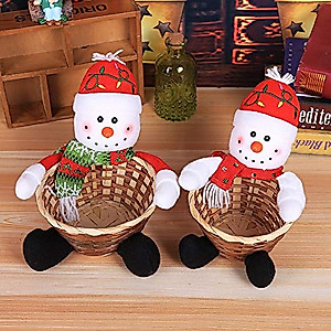 TOKZON Christmas Candy Storage Baske, Christmas Sugar Container, Santa Claus/Reindeer/Snowman/Gingerbread Man/Penguin Candy Basket, Christmas Decoration Candy Bowl Dish