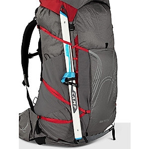 Osprey Eja Pro 55L Women's Backpacking Backpack, Dale Grey/Poinsettia Red, WXS/S