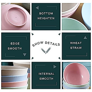 SNOMEL 8Pack 55Oz Large Serving Bowls, Salad Bowls Mixing Bowls, Deep Soup Bowl Cereal Bowl, Big Bowls for Pasta Popcorn Pho, Dishwasher Safe, Green