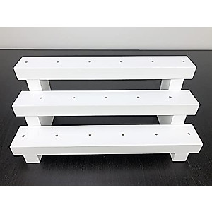 Cake Pop Stand Display Riser - 3 Tier Wood Lollipop Holder, 17 Hole Sucker Stand for Dessert Table of Wedding, Birthday Party - White, Collapsible, Fit 5/32" (4mm) Lollipop Sticks