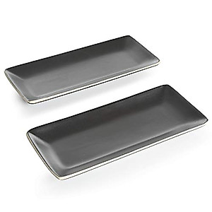 Gibson Soho Lounge Soho Lounge Dinnerware, (2) Platter Set, Matte Black