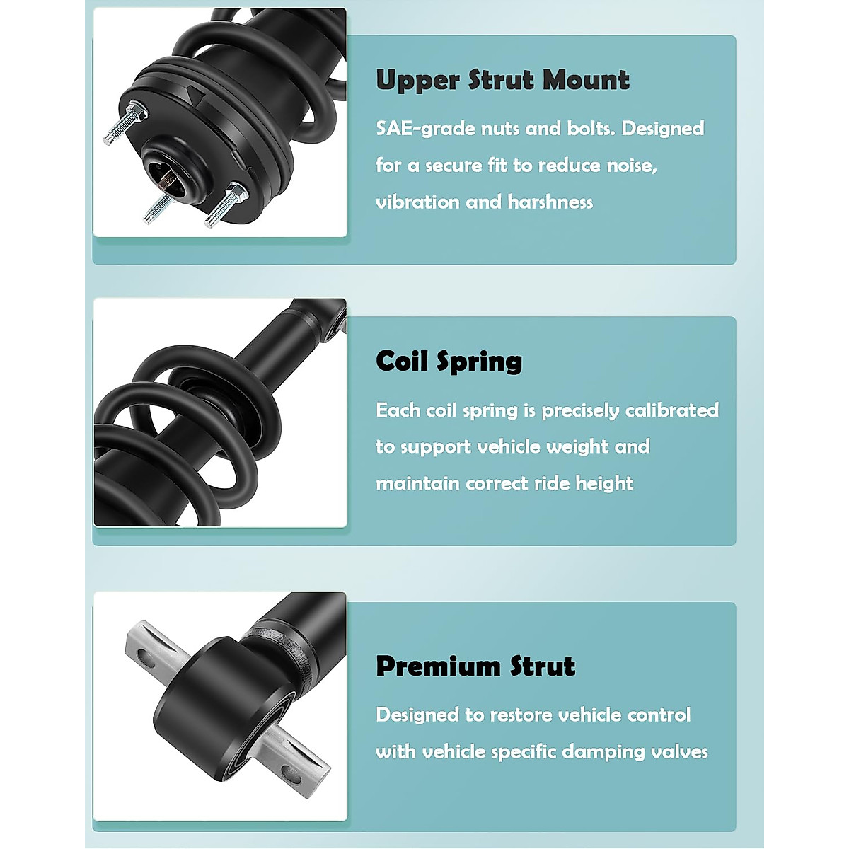 SCITOO Front Strut Coil Assembly Replacement 139105 Fit for Chevrolet, ESV/EXT, for Chevrolet, Avalanche, Tahoe Silverado, Suburban 1500 for GMC Sierra 1500, Yukon