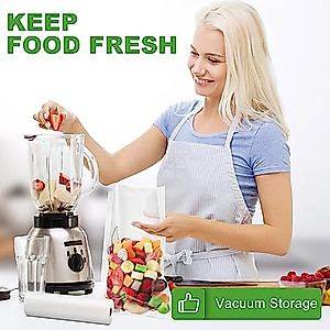 Patelai 6 Pack Clear Vacuum Sealer Bags 3 Rolls 11'' x 50'' and 3 Rolls 8'' x 50'' Sous Vide Meal Prep Vacuum Sealer Bags Rolls Puncture Prevention Commercial Grade Seal Bags for Food Cooking Storage