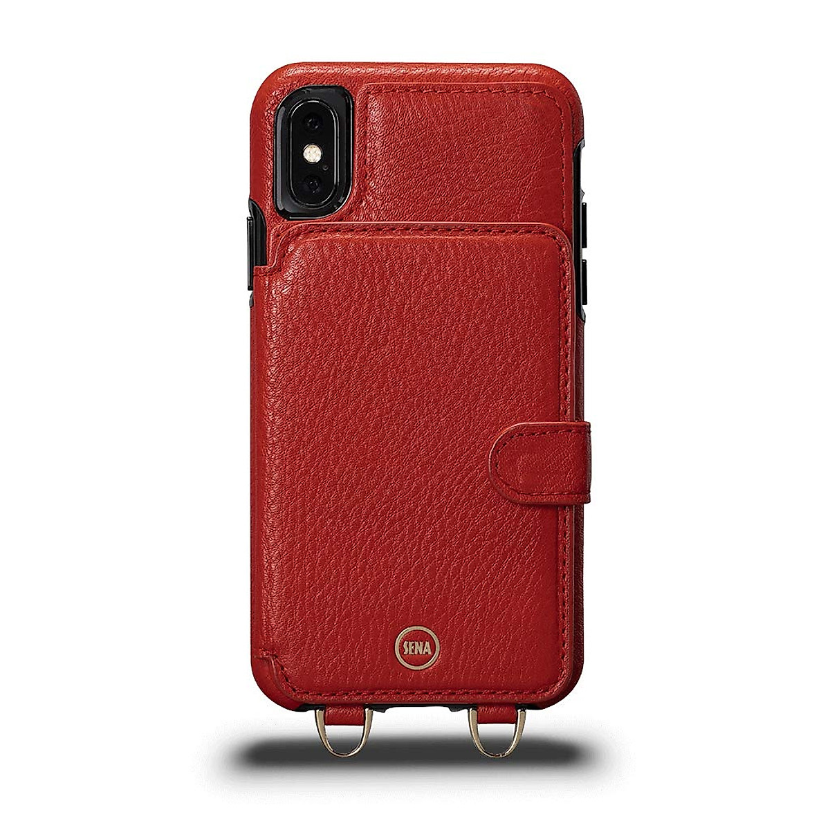 Sena Kyla Crossbody Snap On Cell Phone Case for iPhone XR - Wireless Charging Compatible, Red