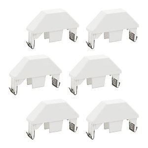 White 7/8 Inch x 3 Inch Vinyl Dog-Ear Picket Fence Caps (6 Pack)