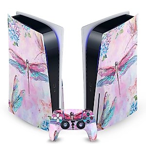 Head Case Designs Officially Licensed Jena DellaGrottaglia Dragonflies Animals Vinyl Faceplate Gaming Skin Decal Compatible With Sony PlayStation 5 PS5 Disc Edition Console & DualSense Controller
