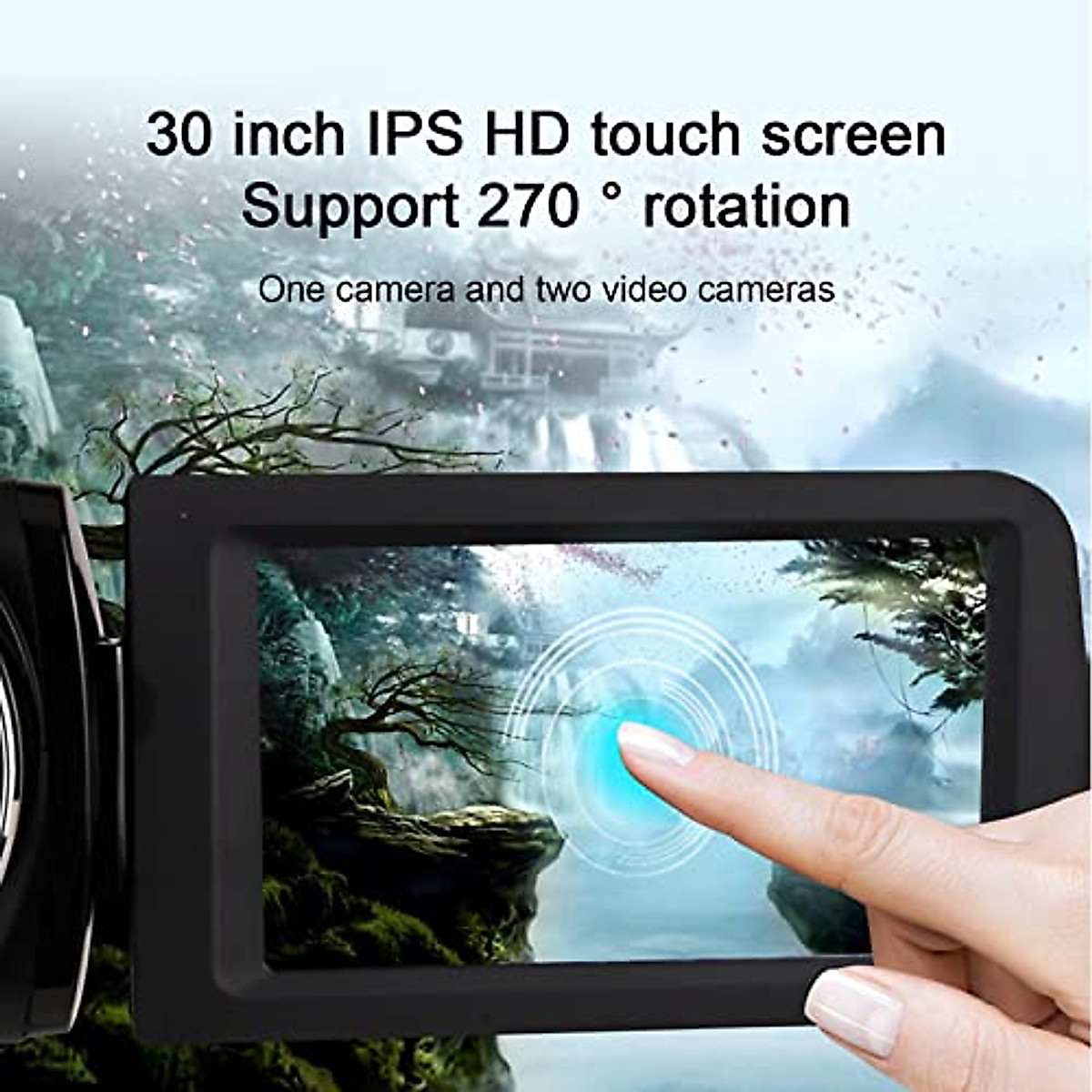 2.7K Ultra HD Digital Video Camera, 270 ° Reversible IPS Touch-Control Screen, 16 Times Digital Zoom, Double Intelligent Anti-Shake with Remote Control
