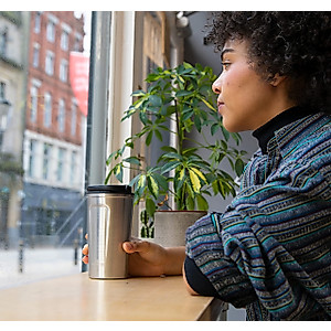 Stainless Steel Insulated Coffee Mug for Hot & Cold Drinks, 12 oz Silver - Coffee Cup with Lid and Handle - Coffee Travel Mug - 100% Leak-Proof Insulated Coffee Tumbler - Travel Coffee Mug Spill Proof