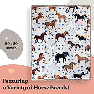 Horse Blanket - Lightweight 50x60 Inch Luxuriously Soft Horse Throw Blanket - Most Beloved Horse Gifts for Girls, Women, and Horse Lovers Everywhere
