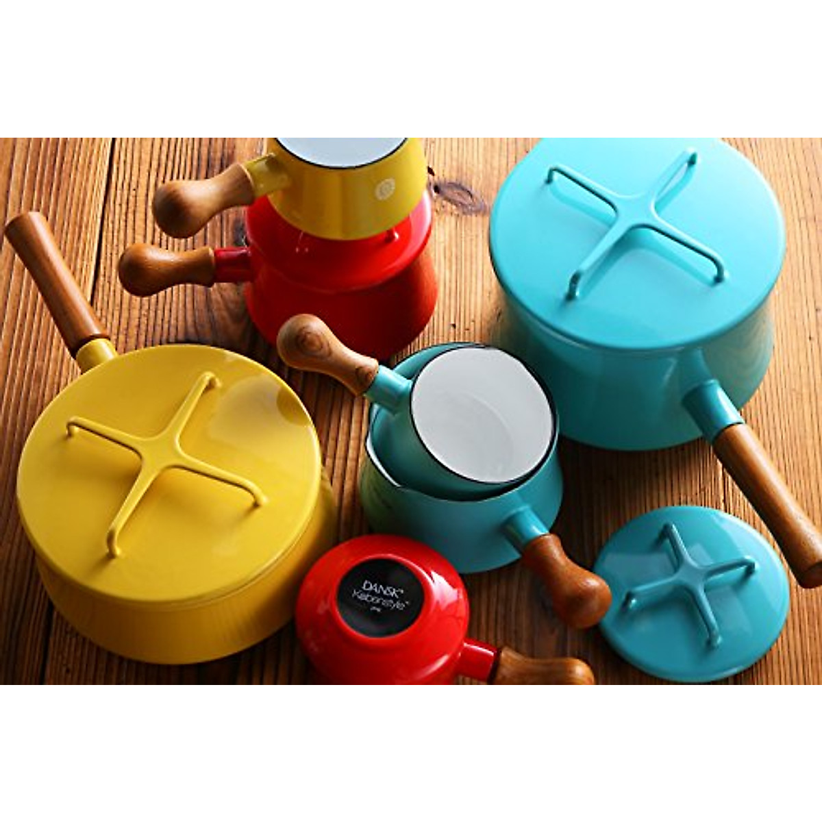 DANSK 833297 Koben Style Double Handed Pot, 7.1 inches (18 cm), 2.2 L., Induction Compatible, Turquoise/Teal, Oven Safe, Enameled