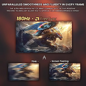 CRUA 24Inch Curved Gaming Monitor, 144hz/165hz FHD 1080p Computer Monitor, 99% sRGB Professional Curved Monitors, Support AMD FreeSync, Wall Mountable Installs(HDMI, DP)-Black