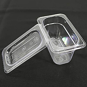 CMI 1/9 Size Polycarbonate Food Pans,4"Deep, GN Pans Clear-Pack of 6