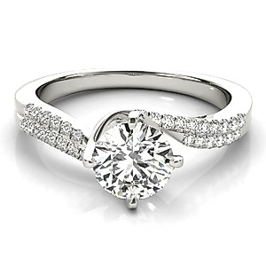 1.42 Carat (ctw) Moissanite Engagement Rings 10K 14K 18K Gold Ring For Women Rings Platinum Plated Silver Moissanite Rings -3766