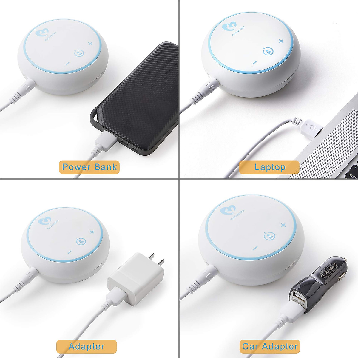 Bellababy MiniO Breast Pump,Electric Double Breast Pump Rechargeable,Come with 24mm Detachable Flanges,10 Storage Bags,2 Storage Bag Adapters,2 Bottle Neck Adapters