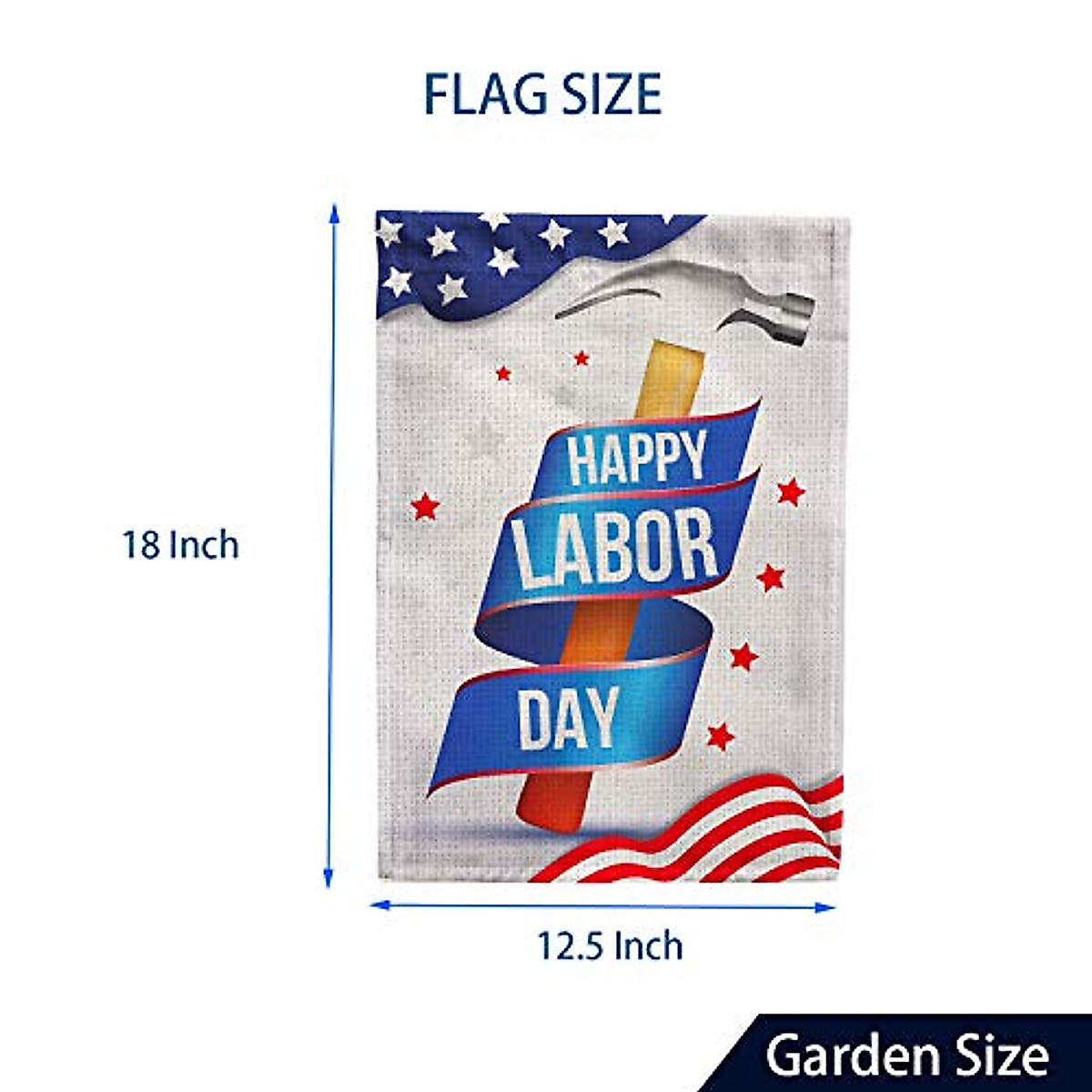 Hollyhorse Happy Labor Day Garden Flag - 12.5 x18 Inch Double Sided Vertical Outdoor & Yard Flag | Wonderful Labor Day Decoration