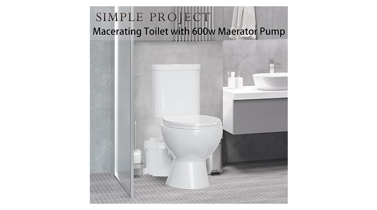 Simple Project 600W Macerating Toilet - Upflush System for Basements
