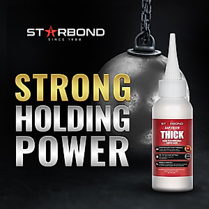 Premium Grade Cyanoacrylate (CA) Super Glue by STARBOND"Gap Filler" Thick 2000 CPS Viscosity Adhesive for Carpentry, Woodworking, Hobby Models, Archery Fletching (Thick, 2 Ounce)