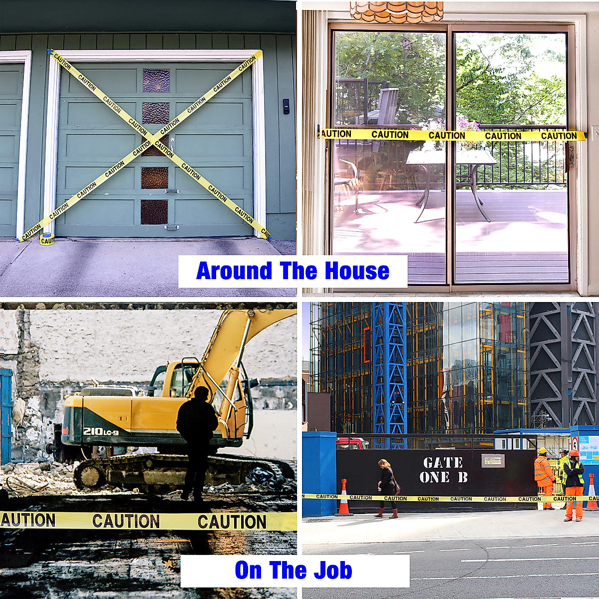 Caution Tape | Black and Yellow | Warning Keep Out | Halloween | Crime Scene Police Tape | Danger Barricade Hazard Construction Tape Roll | Do Not Enter | Flagging | 3 In x 1000 FT | by Teegan Tapes