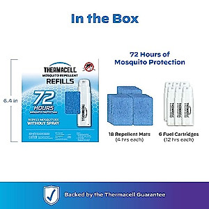 Thermacell Mosquito Repellent Refills; Compatible with Any Fuel-Powered Repeller; Highly Effective, Long Lasting, No Spray, No Scent, No Mess; 15 Foot Zone of Mosquito Protection