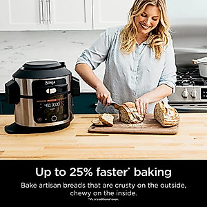 Ninja OL500 Foodi 6.5-qt. Pressure Cooker Steam Fryer with SmartLid, 13-in-1 that Air Fries, Bakes & More, with 2-Layer Capacity, Crisp Basket, Silver/Black (Renewed)