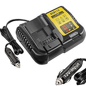 DCB112 Charger Replacement for Dewalt 20V MAX 12V Multi Voltage Battery Car Charger,Rapid Batteries Chargeur,Portable Mini Fast Charger,for Dewalt DIY Charger Adapter(Cigarette Lighter Plug)