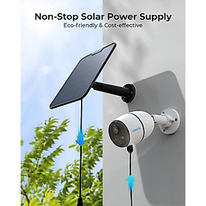Reolink 6W Solar Panel Black, Non-Stop Solar Power Supply for All Wireless Battery Camera Outdoor, Compatible with TrackMix/Argus PT Ultra/Duo 2/Eco Ultra/3 Ultra, Waterproof, Adjustable Mount(Black)