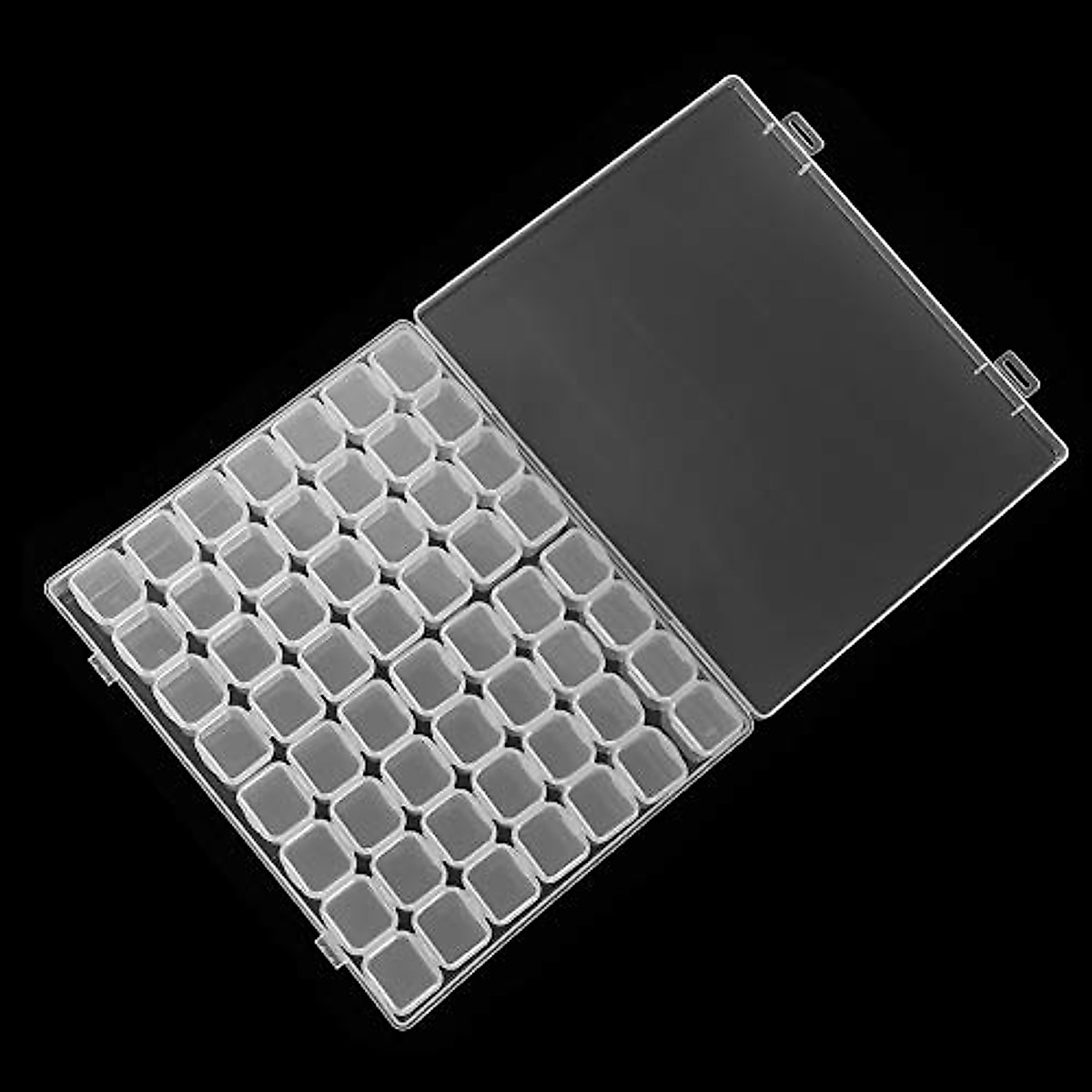 Yosoo Plastic Storage Box, 56 Slots Jewelry Organizer Box Nail Art Accessory Rhinestone Fishing Hook Small Accessories Container