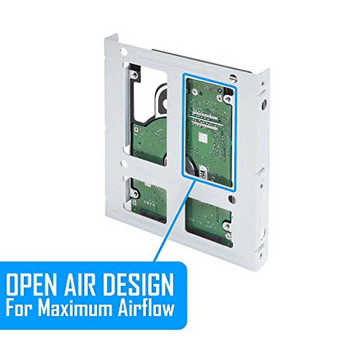 Kingwin SSD Hard Drive Mounting Kit Internal, Convert Any 2 x 2.5” Solid State Drive/HDD Into a 3.5 Inch Drive Bay. Mounting Screws Included, Quick and Easy Installation [HDM-225]