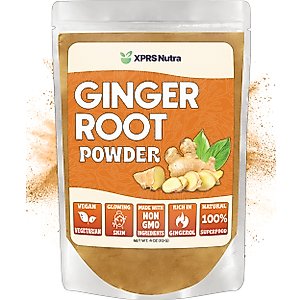 XPRS Nutra Ginger Powder - Premium Ground Ginger Root Powder with Potent Spicy Flavor - Ground Ginger Powder - Vegan Friendly Sustainably Grown Powdered Ginger (4 Ounce)