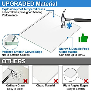 UPGRADED W11130202 Freezer Glass Shelf & W11130203 Freezer Shelf Replacement Compatible with Whirlpool Refrigerator Freezer Shelf Replacement,Fridge Tempered Glass Freezer Shelf,WRS571CIHZ Glass Shelf