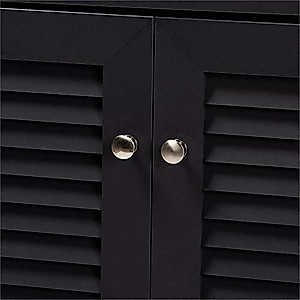 Baxton Studio Coolidge Wood 5-Shelf and Drawer Shoe Cabinet in Dark Gray