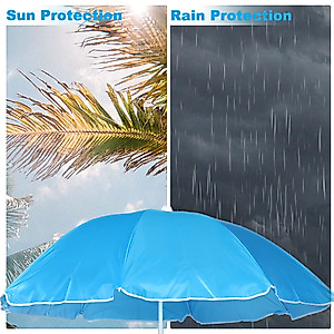 DOALBUN Double Portable Picnic Chair Folding Camping Chair W/Umbrella Table Beverage Holder Carrying Bag Cooler Fold Up Table for Patio Pool Park Outdoor Beach Camping Chair (Blue)