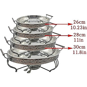 Stainless Steel Chafing Dish Alcohol Oven, Commercial Non Stick Grill Plate Barbecue Fondue Cookware, for Caterings Parties Buffet Server Warming Tray