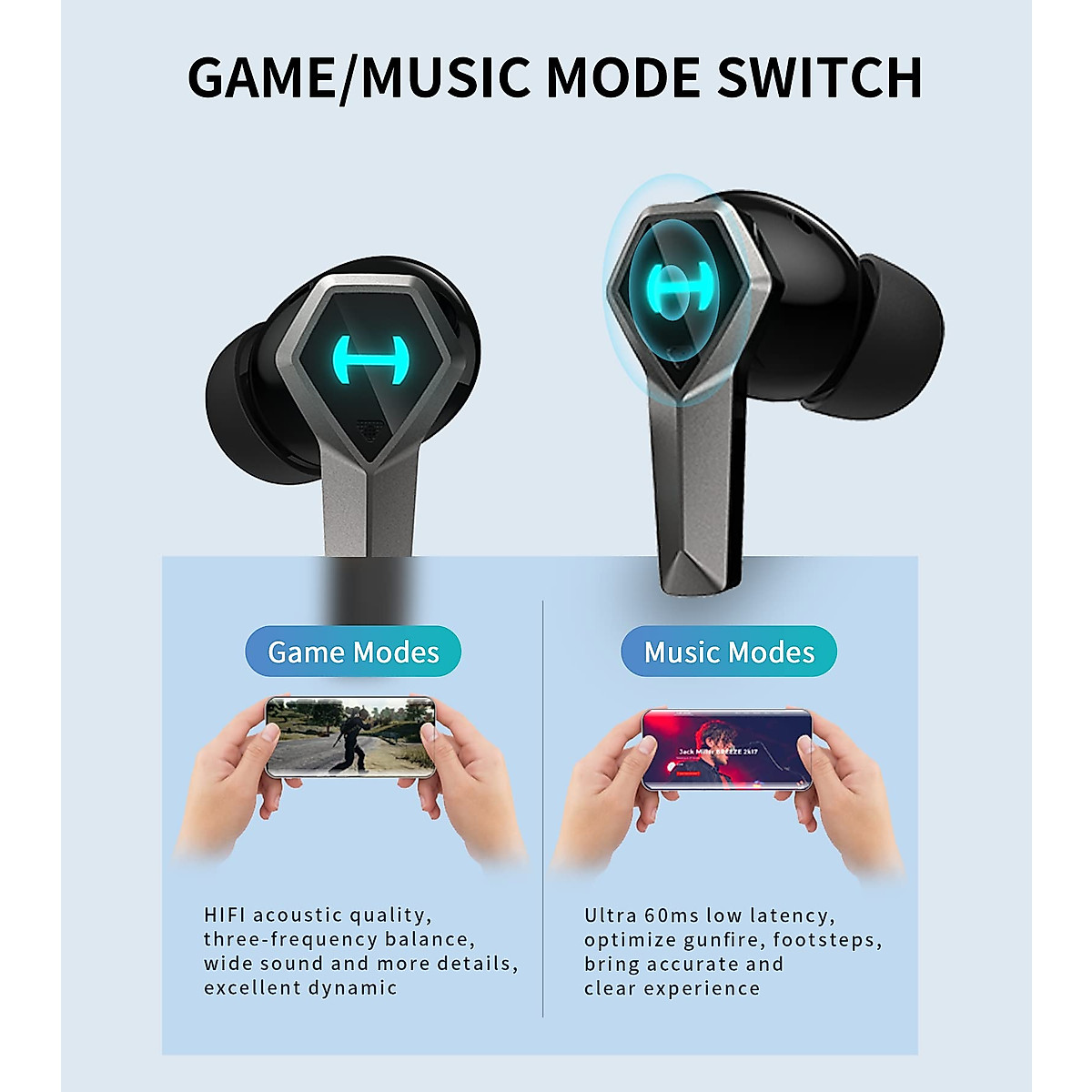 HECATE by Edifier GX04 ANC True Wireless Gaming Earbuds, Active Noise Cancelling Bluetooth Gaming Earbuds with Ultra Low Latency, H+ Special Game Sound Effect, 6 Microphones, RGB Lighting, Fast Charge