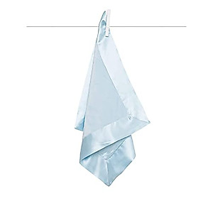 Little Giraffe Baby Blanket - Velvet Soft Blanket with Satin Trim - Baby Stroller Blanket - Newborn Baby Essentials & Baby Gifts - 14x14" - Blue