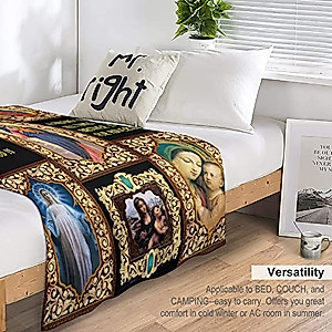 Catholic Blanket Gifts, 40"x50" Virgen de Guadalupe Throw Blanket, Lightweight, Soft, Cozy, Warm, Fleece Our Lady of Guadalupe Theme Gifts for Bed Couch