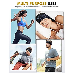LC-dolida Sleep Headphones Bluetooth Headband, Cozy Band Wireless Headphones, Sleep Mask with Bluetooth Headphones, Perfect for Sleeping Side Sleepers, Jogging, Workout, Yoga