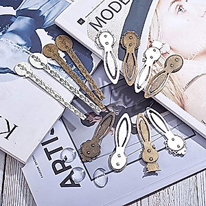 SUNNYCLUE 12Pcs 2 Styles Ruler Bookmark Pendant Tray Kit with 8Pcs Bookmark Cabochon Setting 4Pcs Ruler Cabochon with Clear Oval Round Glass Cabochon for DIY School Office Supplies Book Gifts Making