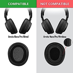 Geekria Sport Cooling-Gel Replacement Ear Pads for SteelSeries Arctis Nova Pro Wired, Arctis Nova 1, Arctis Nova 3, Arctis Nova 7 Headset Earpads, Ear Cups Cover Repair Parts (Black)