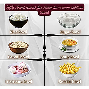 Hell Blues HB 100% Organic Elastic Food Bowl 4-Pack Small Bowl/Jar Covers Unbleached Stretched Food Reusable ~ Alternative to Plastic/Foil Covers (Fits upto 4" - 6.5" inches)