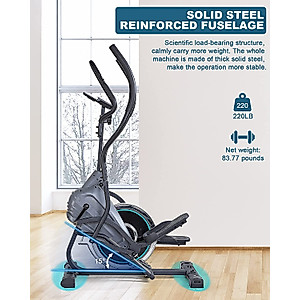 Stepper Elliptical Trainer Climber Exercise Machine with Digital Monitor for Cardio Fitness Home Workout Equipment, Black