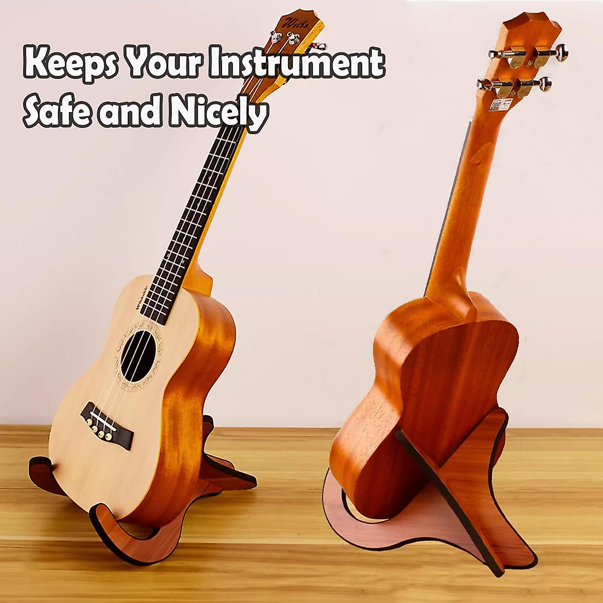 Wood Ukulele Stand,Instrument Stand,Folding Portable Stand for Mandolins&Violins&Banjo,Perfect stability for the smaller Music Instrument