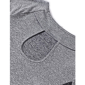 MISS FORTUNE Womens Exercise Tops Short Sleeved Moisture Wicking Atheltic T-shirt Plus Size Gym Shirts for Yoga Grey Pilates Clothes Medium