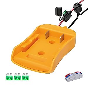 WEUCHSOL Power Wheel Adapter for Dewalt 20V Battery Adapter, Dewalt Battery Adapter with 3Pcs 30A Fuse, 14AWG Wire, Power Connector for DIY Ride On Truck, RC Car Toys and Robotics (1pack)