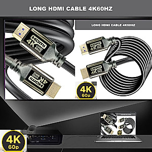 4K HDMI Cable 60ft 2.0 18Gbps,High Speed HDMI Cables 4K60 2K120 1080P eARC HDR HDCP 2.2 2.3 Compatible with Apple TV 4K Sony LG Samsung Xbox Series X RTX 3080 PS4 PS5
