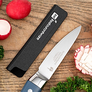Restaurantware Sensei 4.7 x 1 Inch Knife Sleeve, 1 BPA-Free Knife Protector - Fits Paring Knife, Felt Lining, Black Plastic Knife Blade Guard, Durable, Cut-Proof
