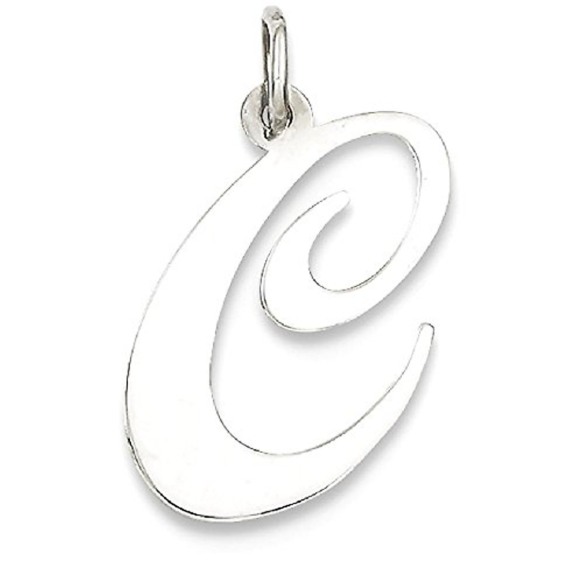 14K White Gold Large Dainty Letter C Initial Name Monogram Necklace Charm Pendant Only