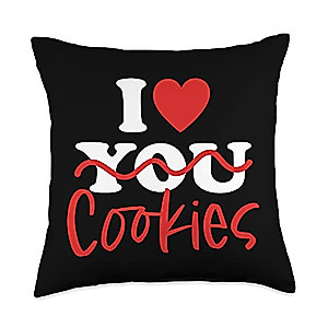 I Love Cookies Designs By JAC I Love Cookies Throw Pillow, 18x18, Multicolor