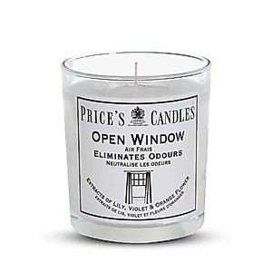 Price's - Open Window Jar Candle - Odour Eliminating Candle - Made with Lily, Violet and Orange Flower Extracts - Clean, Fresh, Quality Fragrance - Long Lasting Scent